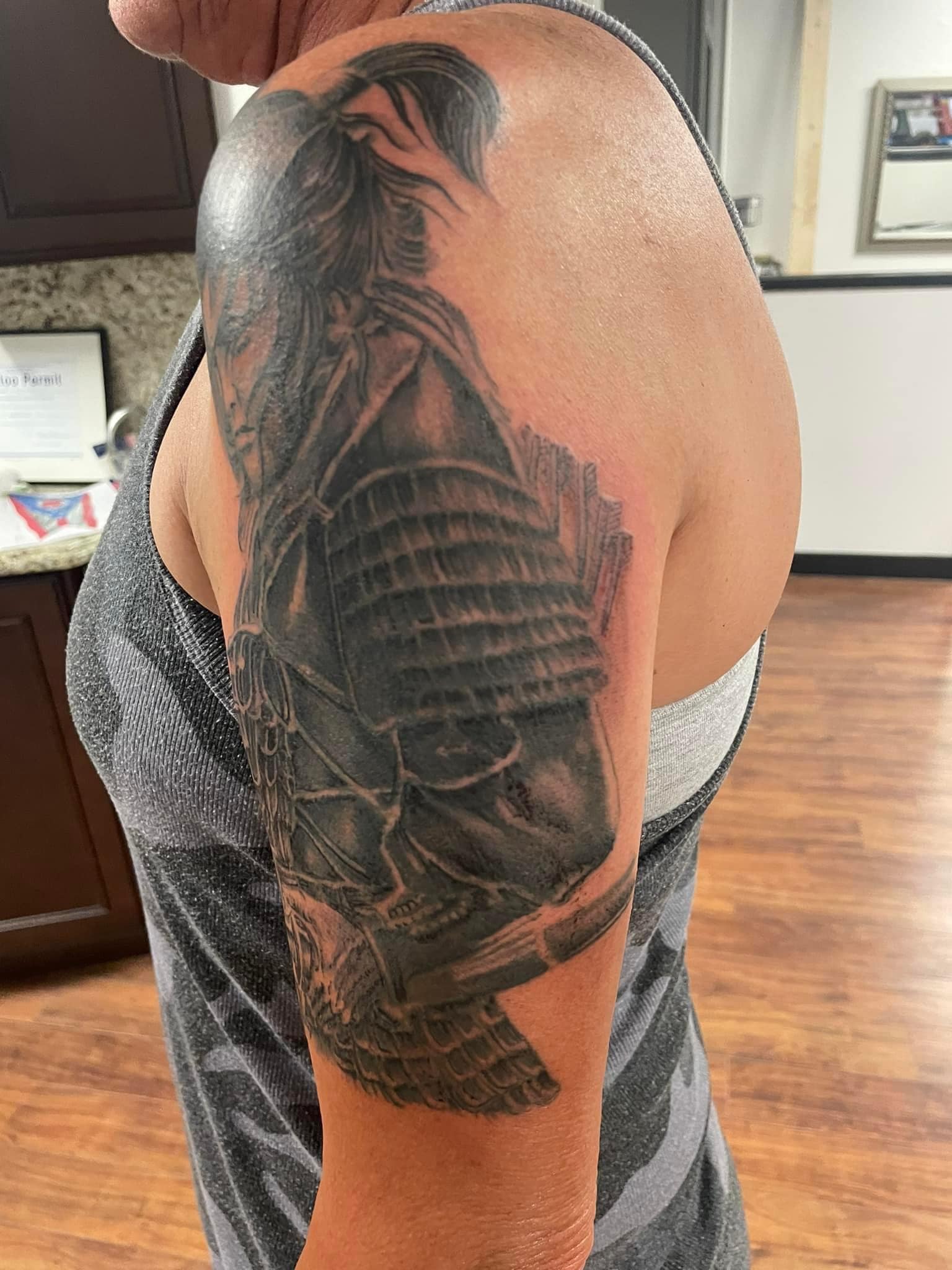 Shoulder Samurai Armor Tattoo